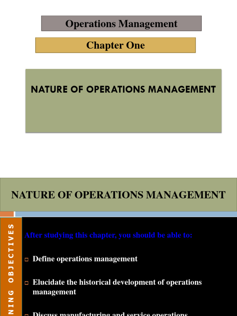 Operations Management Overview | PDF