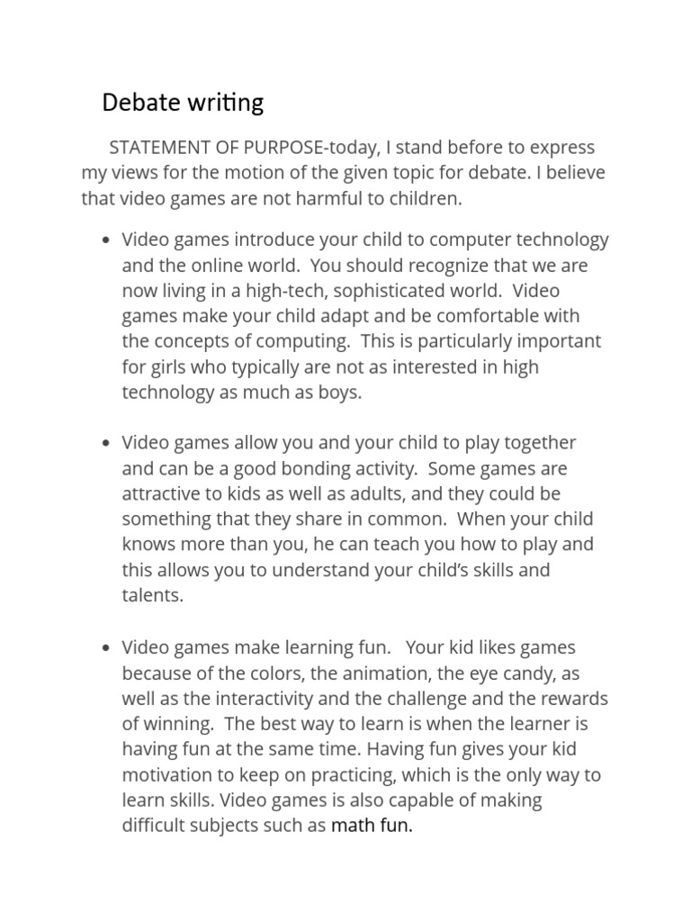 Debate Writing | PDF | Psychological Concepts | Social Psychology