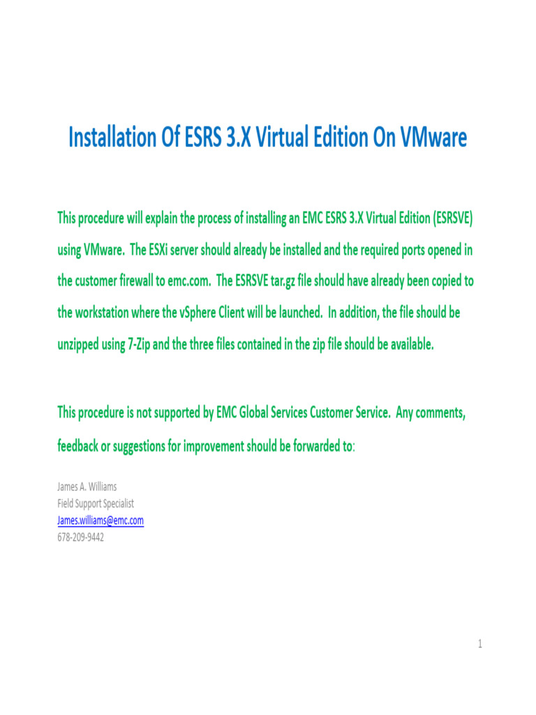 Installation Of ESRS Virtual Edition (ESRSVE) On VMware | PDF | Domain Name System ...