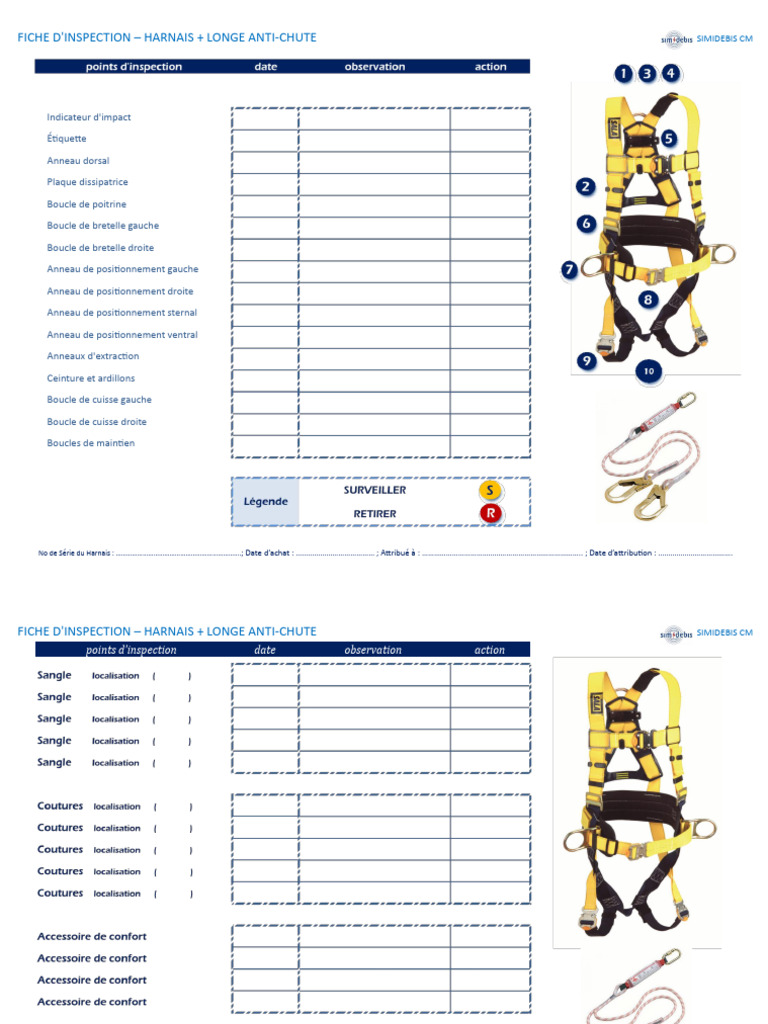 Fiche Inspection Harnais | PDF