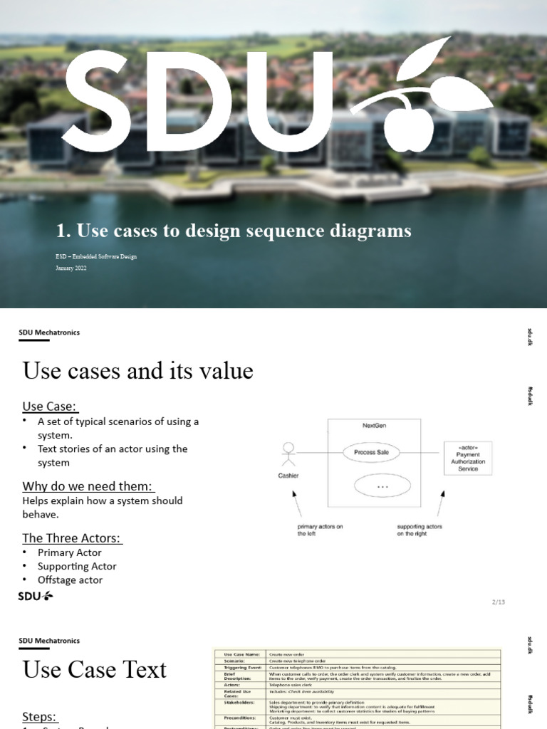 Use Cases To Design Sequence Diagrams: ESD - Embedded Software Design January 2022 | PDF | Use ...