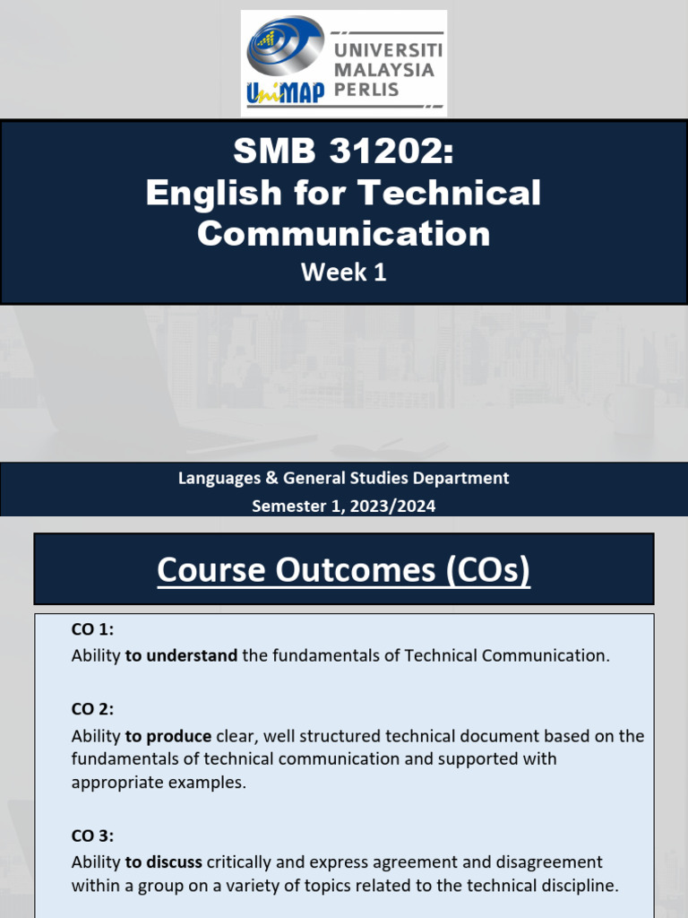Week 1 - S - Basics of Technical Communication | PDF