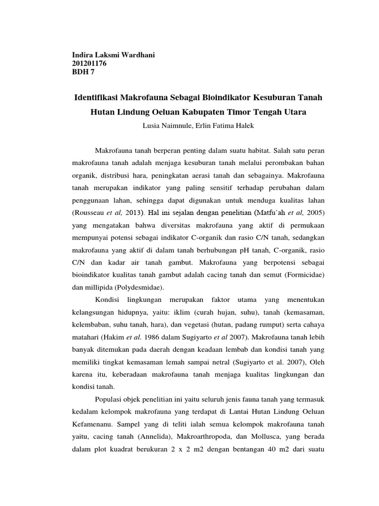Indira Laksmi Wardhani - BDH 7 - Biologi Tanah | PDF
