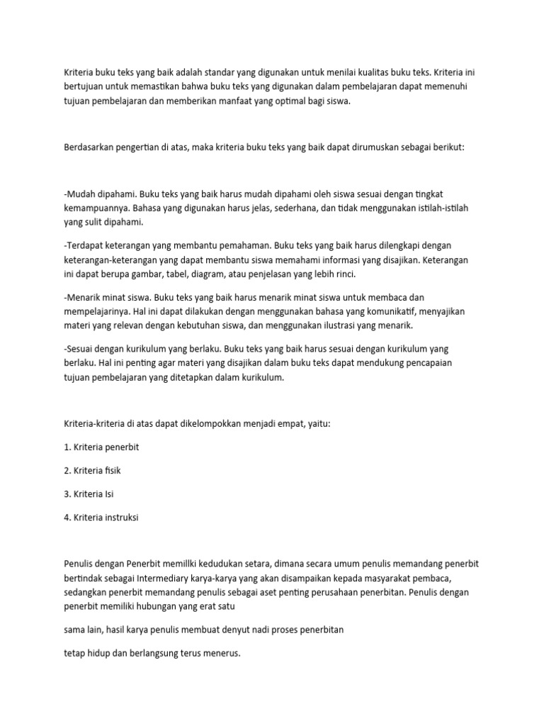 Kriteria Buku T-WPS Office | PDF | Karier & Perkembangan