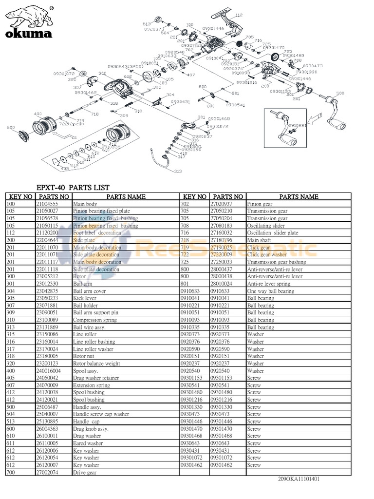Okuma Epixor EPXT-40 Spin | PDF | Gear | Manufactured Goods