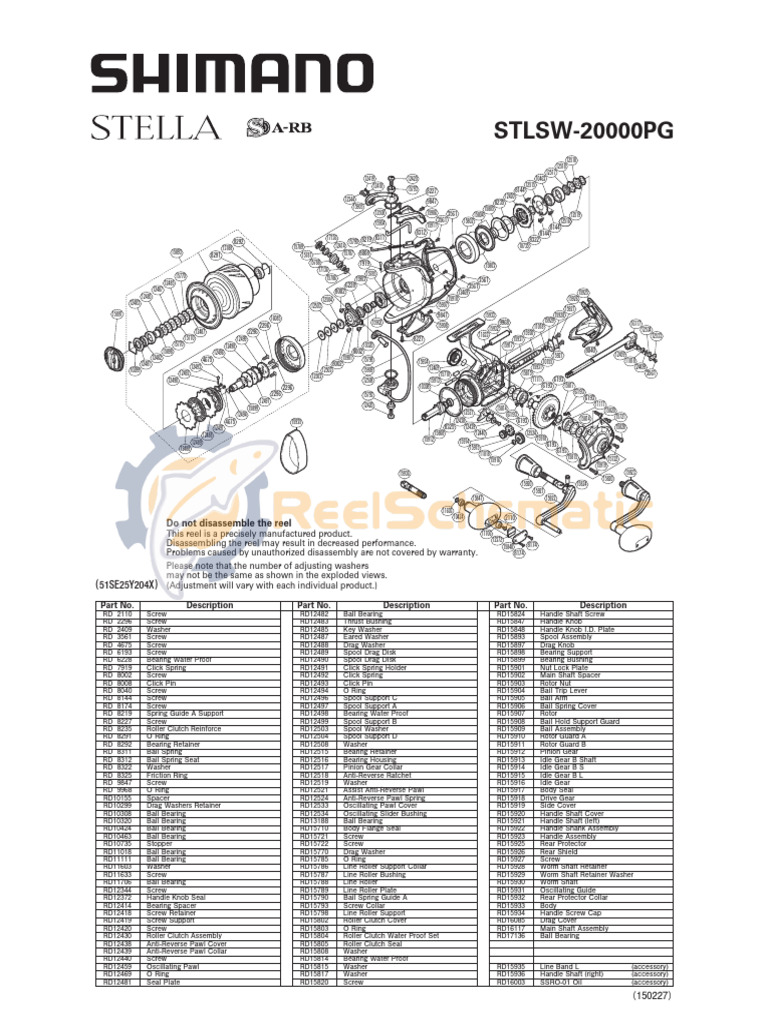 Shimano Stella 2026 Disassembly Warning | PDF | Equipment | Machines