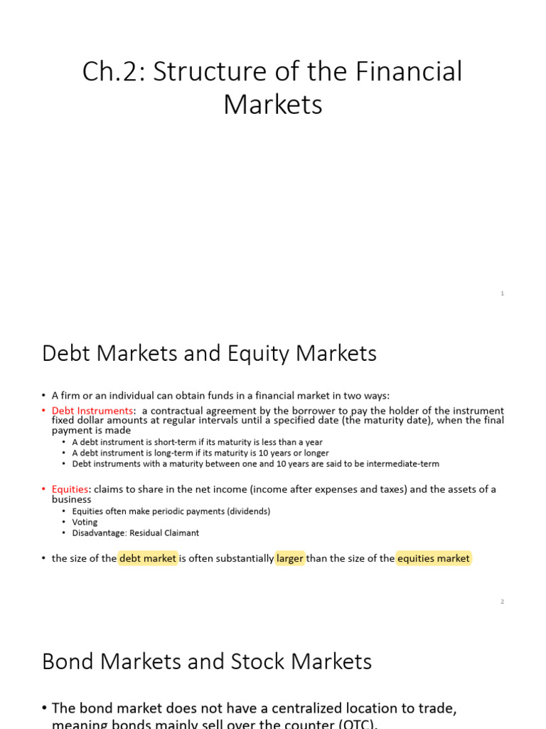 Overview of Financial Market Structures | PDF | Financial Markets ...