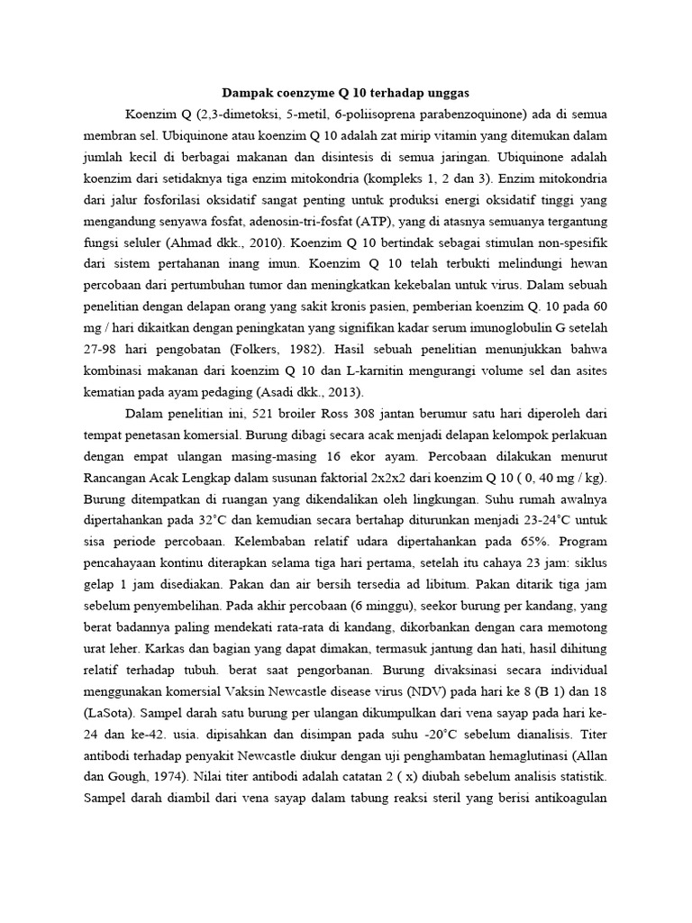 Aplikasi Coenzym Q10 | PDF
