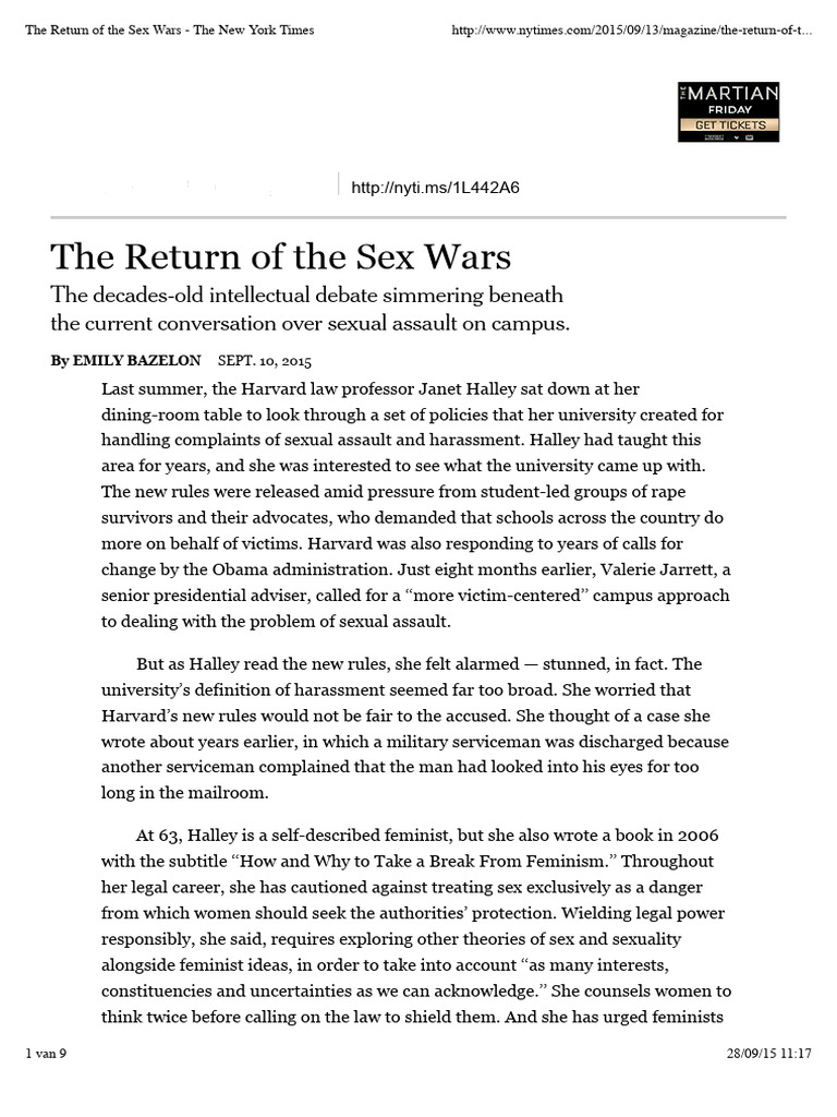 The Return of The Sex Wars - The New York Times | PDF