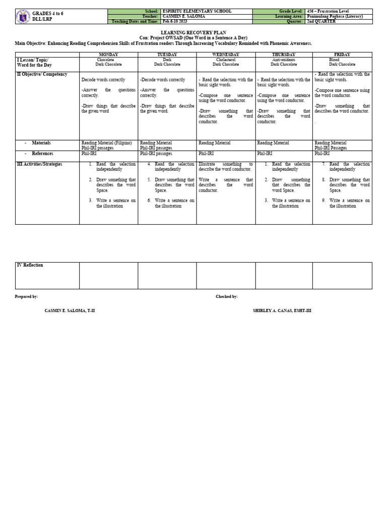 Learning-Recovery-Plan-Feb.6-10, 2023 | PDF