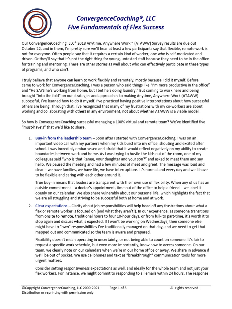 Five Fundamentals of Flex Success Article | PDF