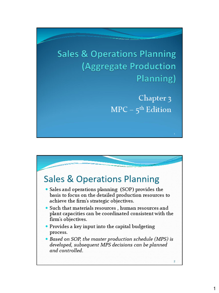 Week 3-4-Sales & Operations Planning-I | PDF | Inventory | Mathematical Optimization