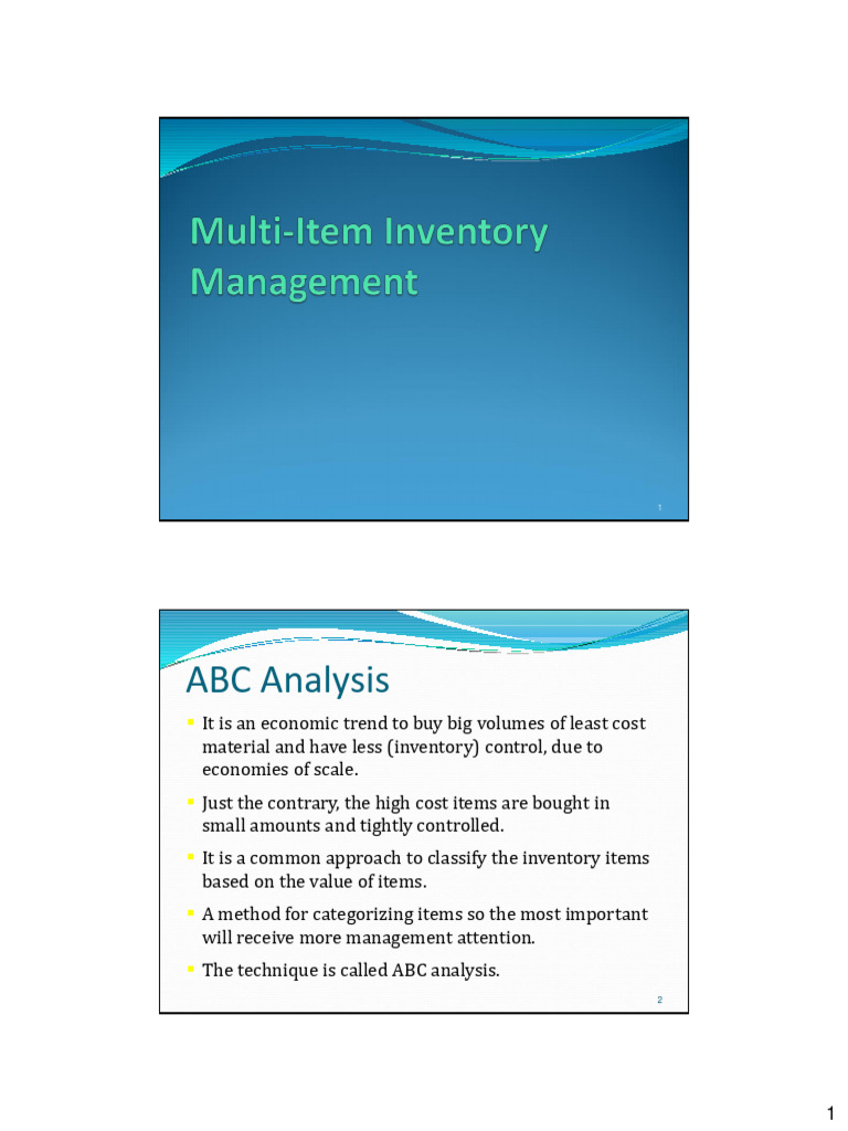 Week 5-6-Inventory Management-Independent Demand Items | PDF