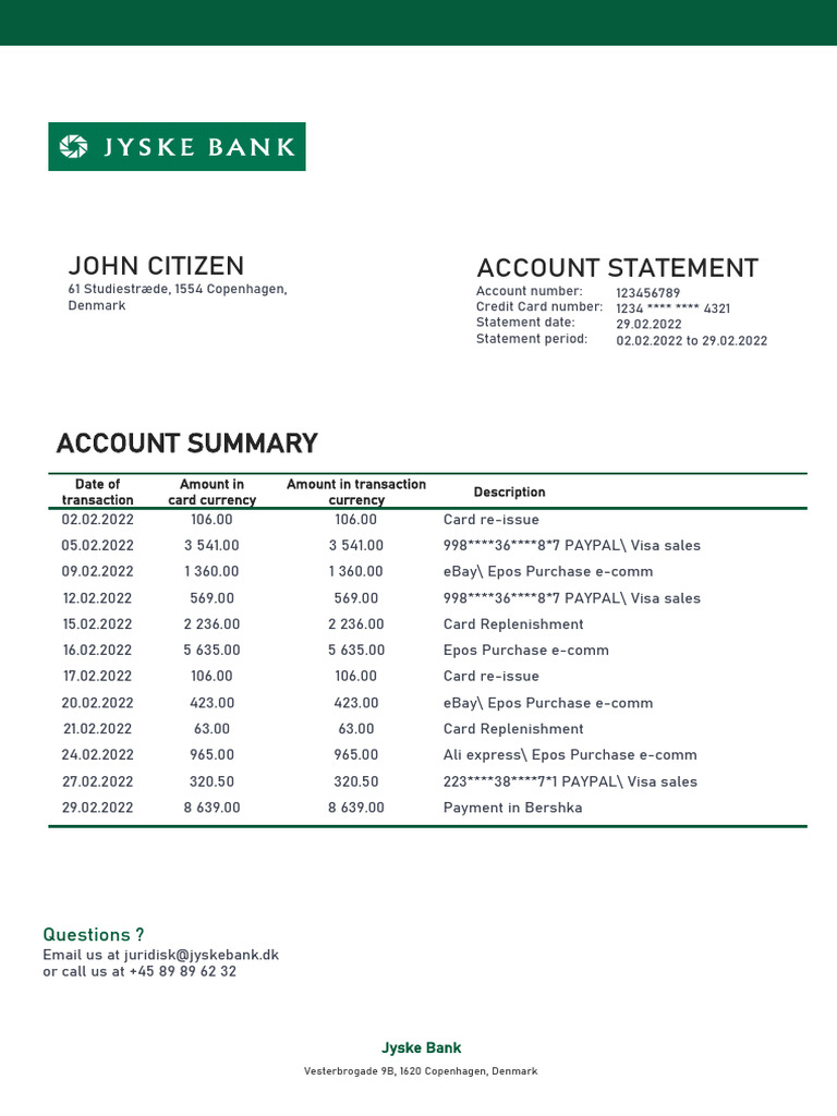 February 2022 Credit Card Statement | PDF