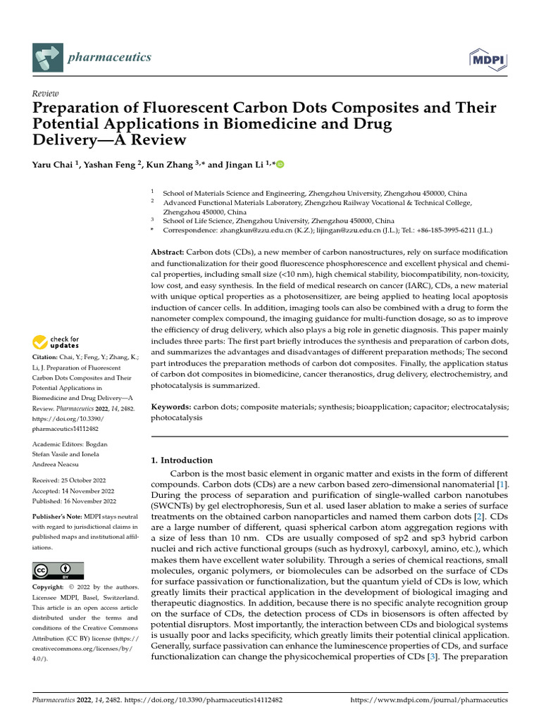 Carbon Quantum Dots | PDF