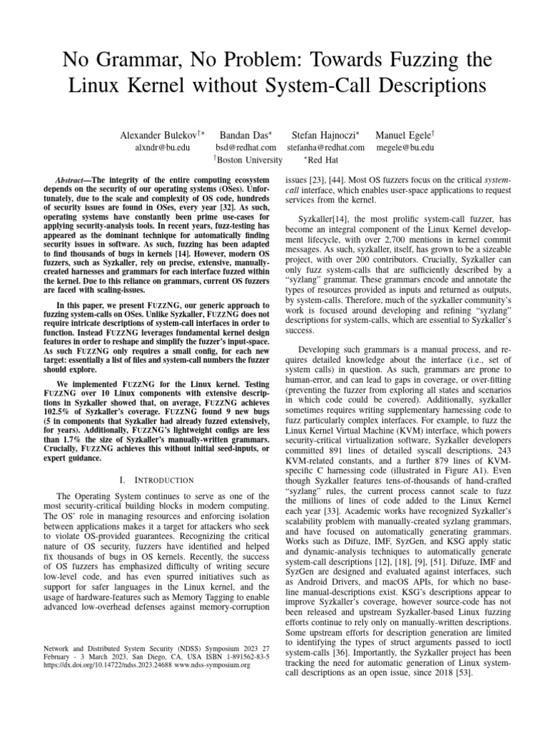 FuzzNG ndss2023 | PDF | Pointer (Computer Programming) | Computing
