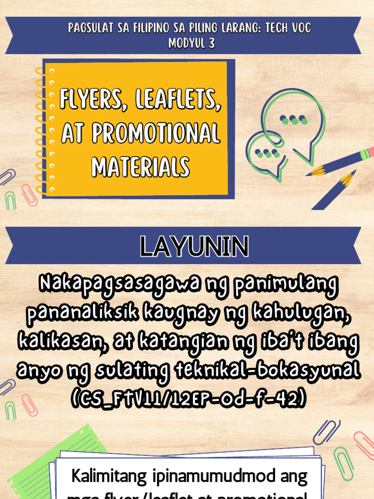 Modyul 3 - Flyers, Leaflets and Promotional Materials | PDF