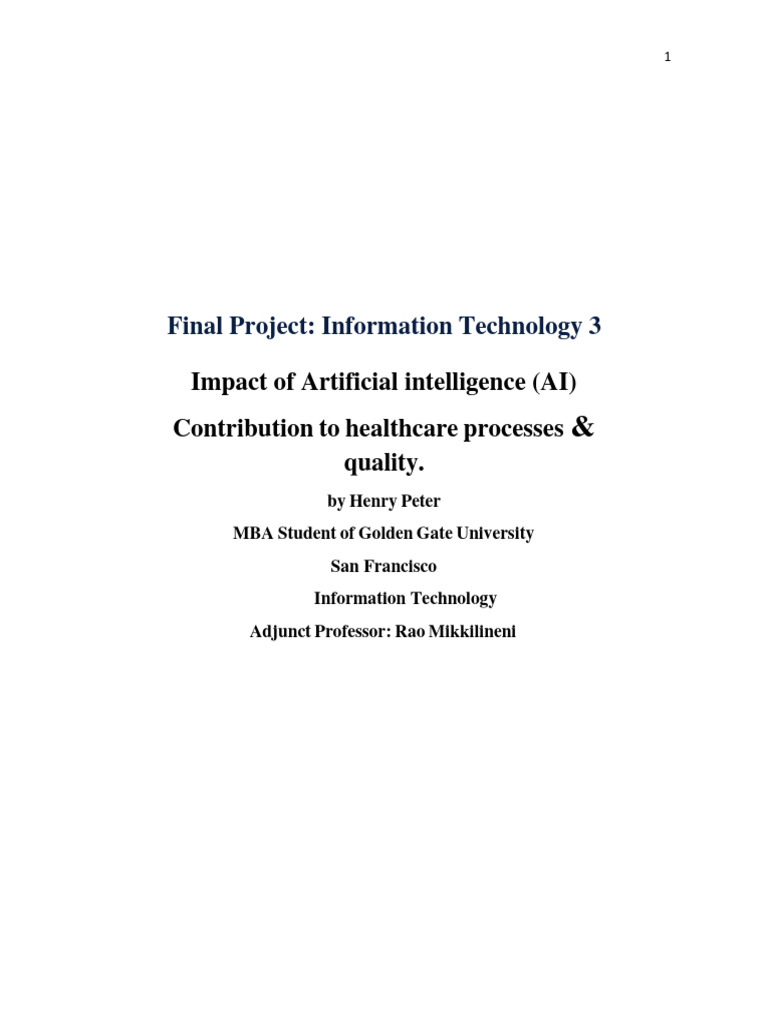 Final Project Information Technology 3 | PDF | Artificial Intelligence | Intelligence (AI ...