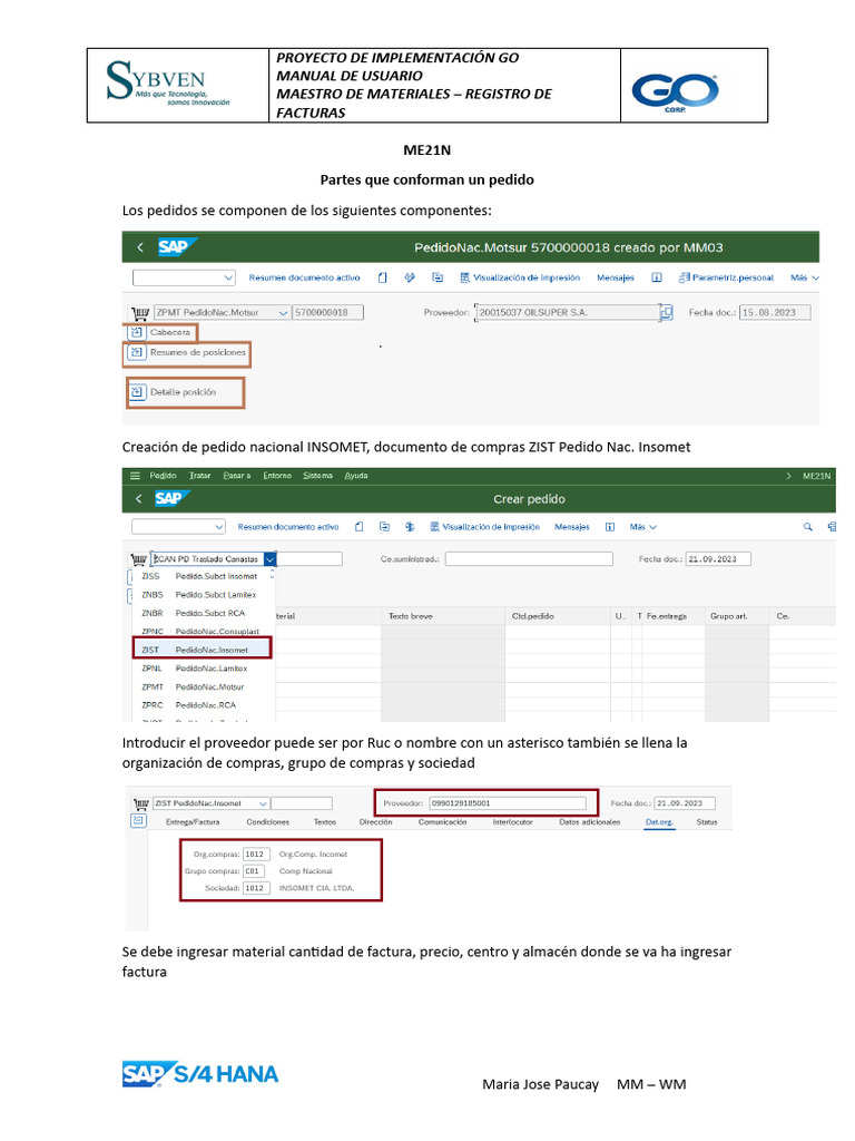 Manual Pedidos Insomet | PDF