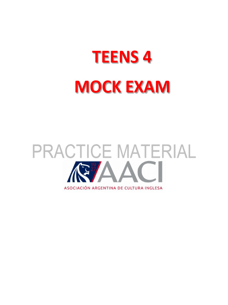 Teens 4 Mock Oral Exam Guide | PDF