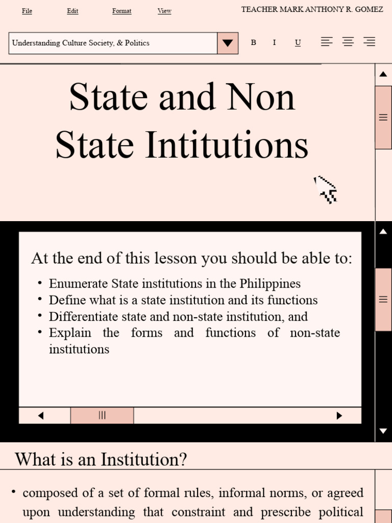 Ucsp Q2 Week 1 | PDF | Institution | Government