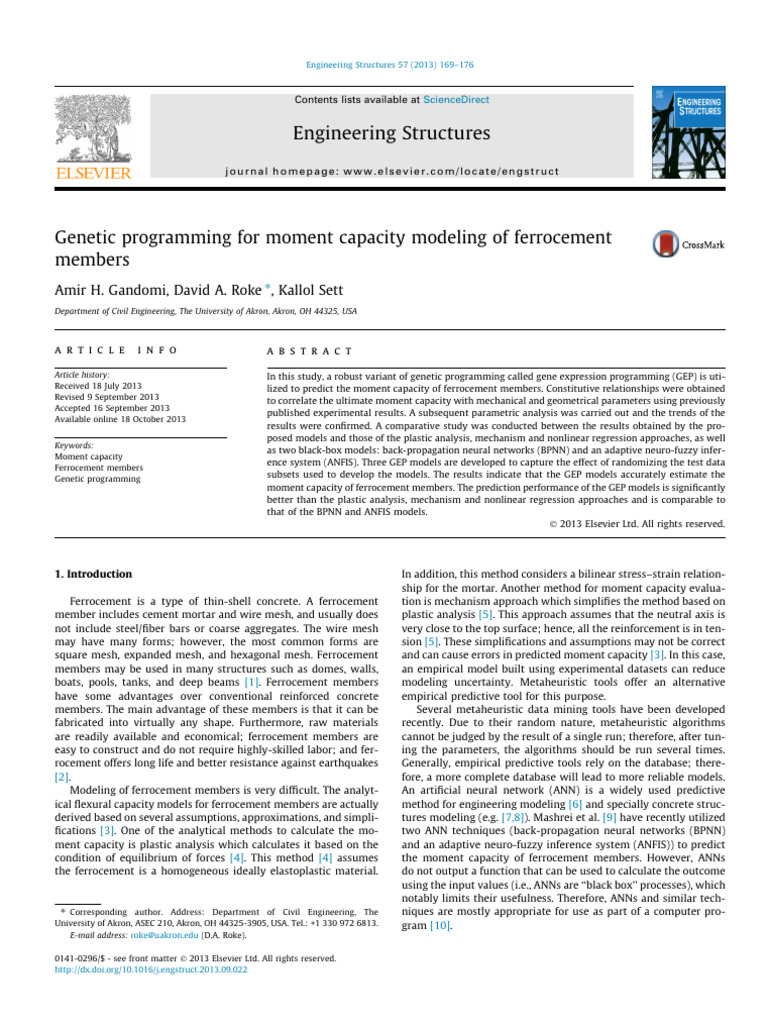 Genetic Programming For Moment Capacity Modeling of Ferrocement | PDF ...