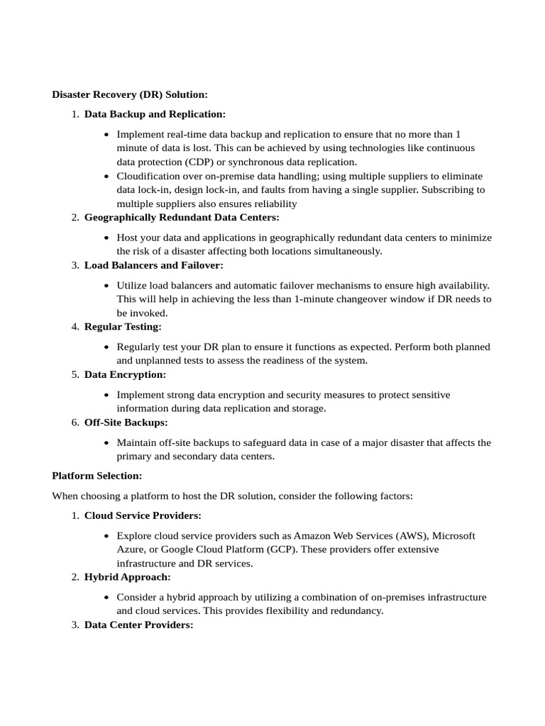 Disaster Recovery | PDF | Disaster Recovery | Cloud Computing