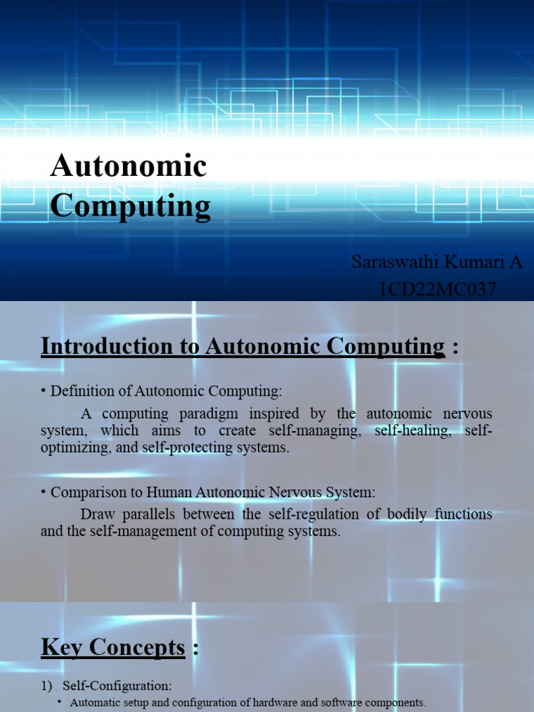 Autonomic Computing | Download Free PDF | Internet Of Things | Computing