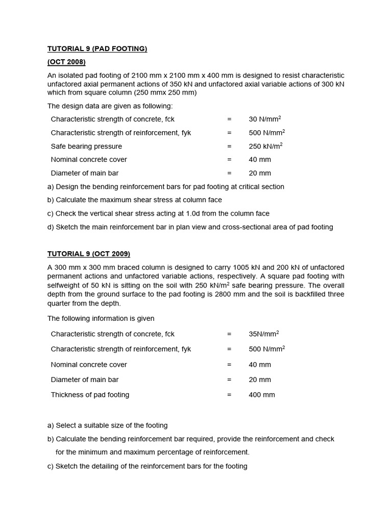 TUTORIAL_PAD FOOTING | PDF