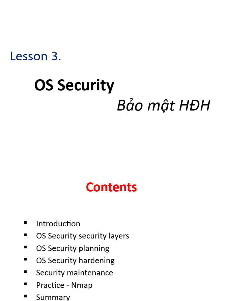 Bai 2-2 OS Security | PDF | Security | Computer Security