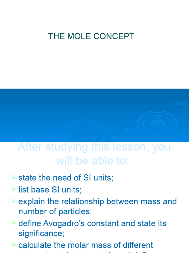Understanding the Mole Concept | PDF | Teaching Methods & Materials