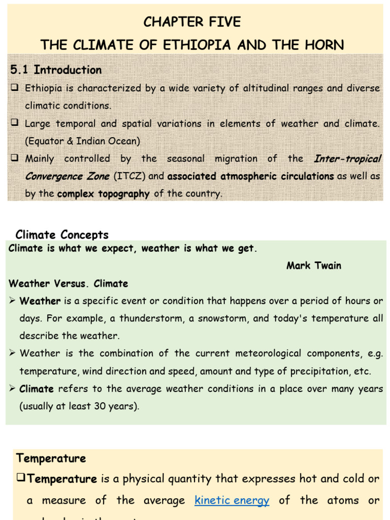 Chapter 5 Climate of Ethiopia The Horn | PDF