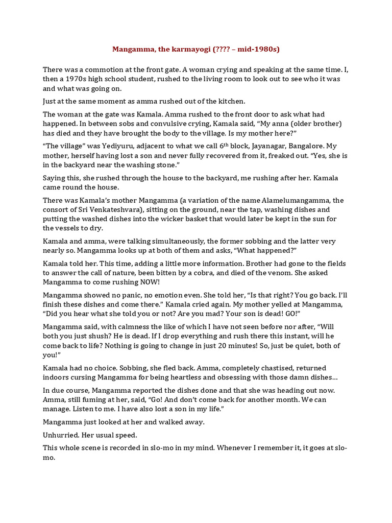 Mangamma | PDF