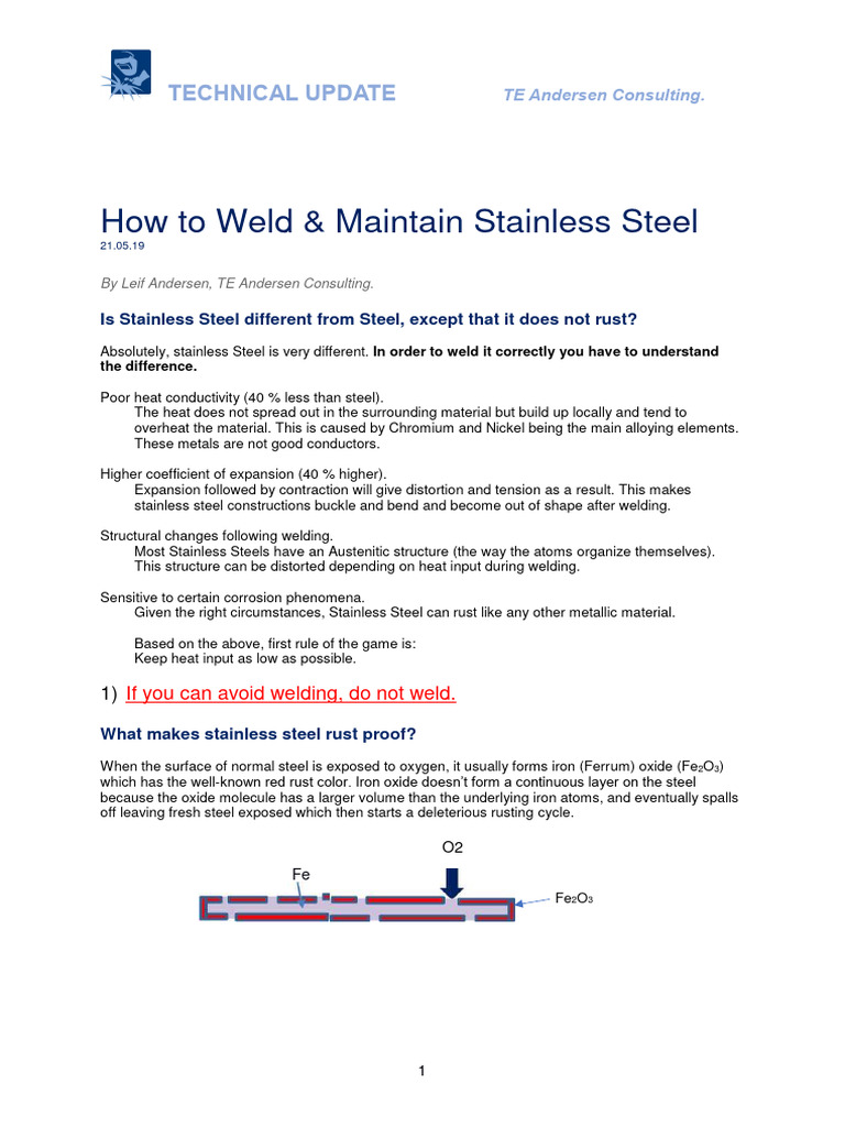 Technical Update How To Weld Maintain Stainless Steel | PDF | Stainless ...