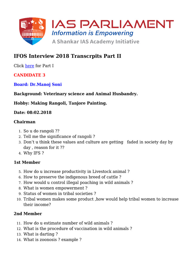 Ifos Interview 2018 Transcrpits Part II 9 | PDF | Organisms | Animals And Humans