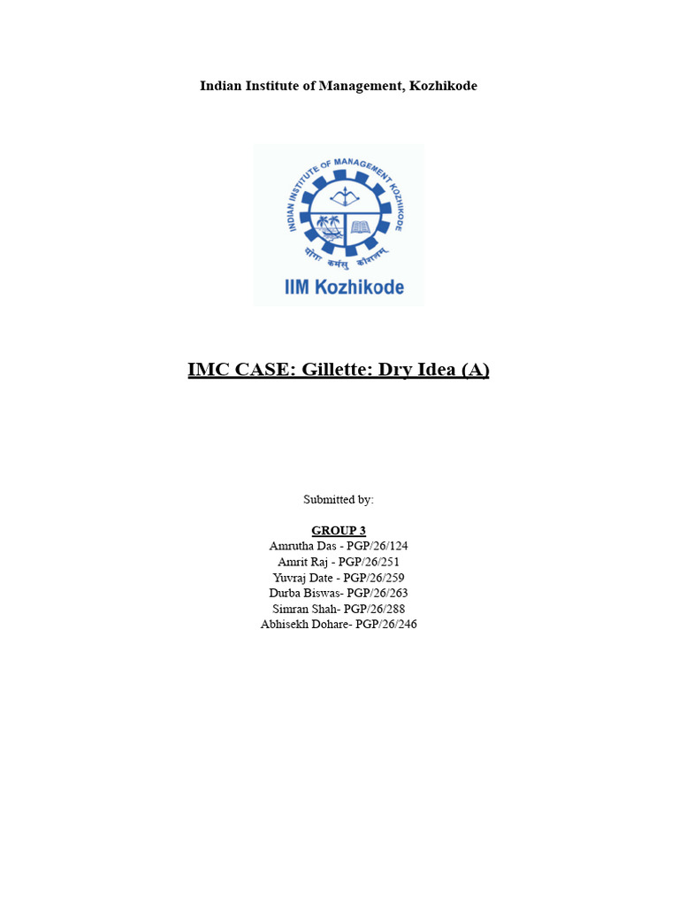 IMC - Group 3 - Gillette Case | PDF | Brand | Advertising