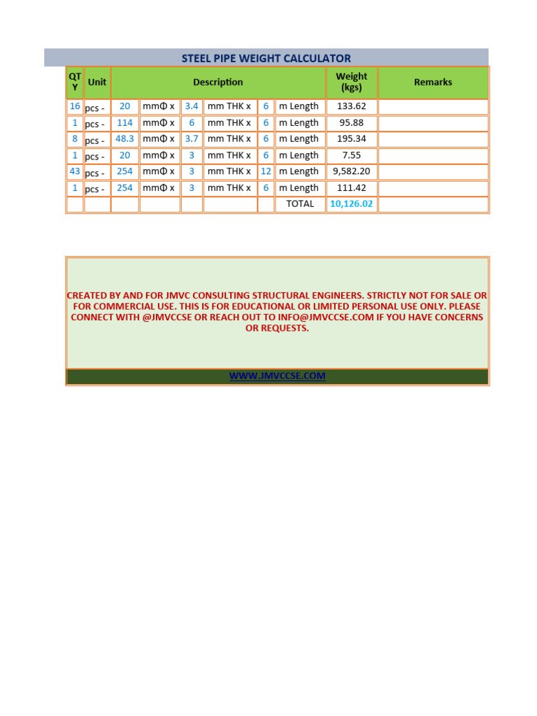 Pipe Calculator | PDF