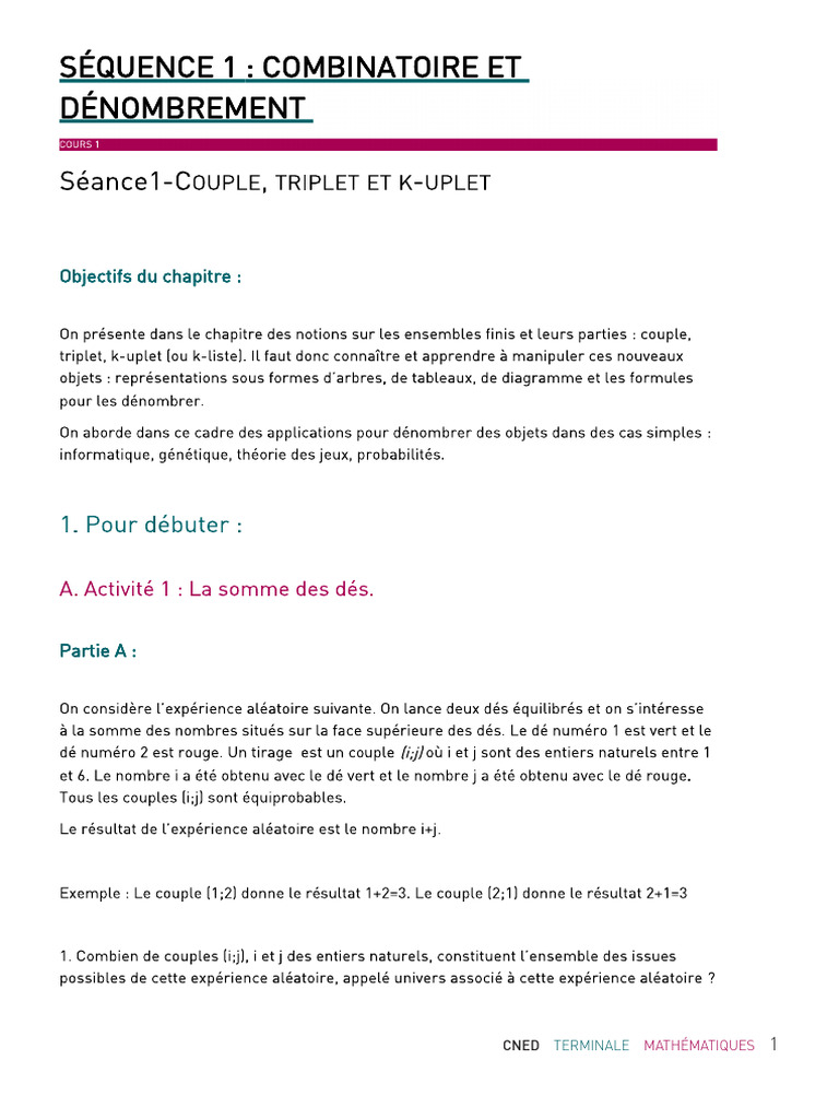 Dénombrement et K-Uplets en Maths | PDF | Ensemble (Mathématiques) | Modèle de couleur en RVB