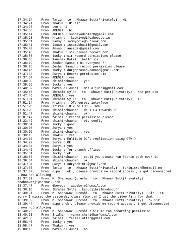CCIE DC KAWARBUT OTV Chat | PDF | Data Transmission | Computer Standards