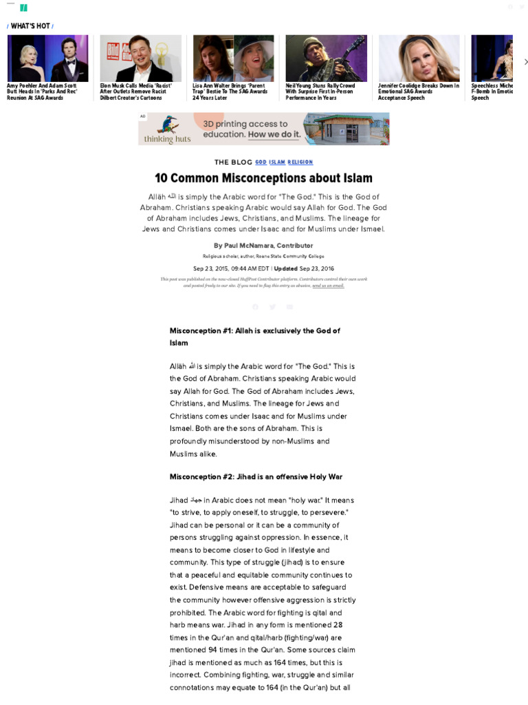 10 Common Misconceptions About Islam _ HuffPost Religion | PDF