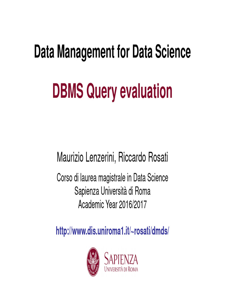 Dbms Query Evaluation | PDF | Relational Model | Database Index Dbms Query Evaluation | PDF | Relational Model | Database Index