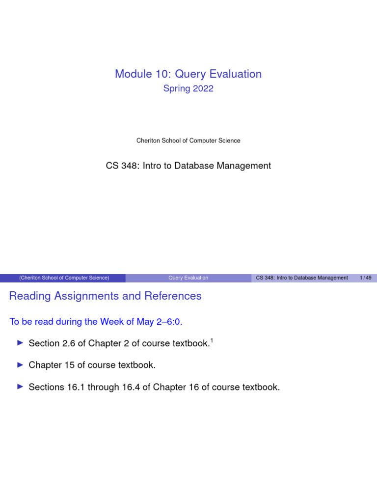 Handout Queryeval | PDF