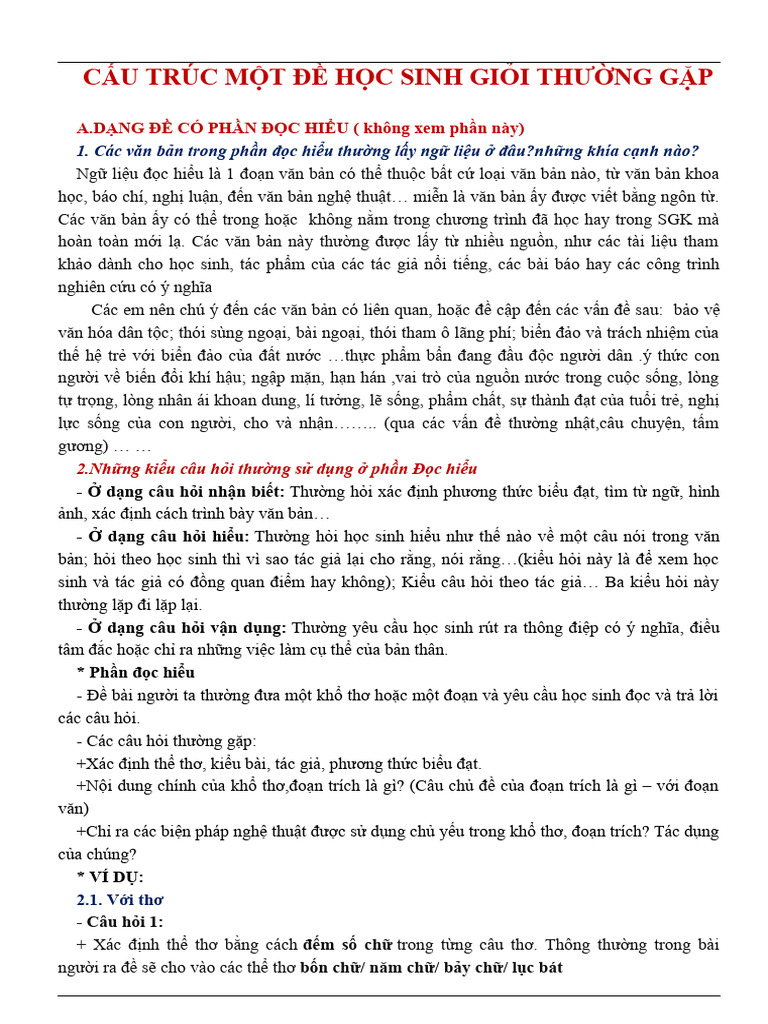 Tai Lieu on Thi Hsg Van 9 | PDF