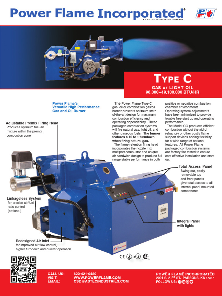 PF - TypeC GasOil Burner - Astec - 0922 | PDF | Combustion | Valve