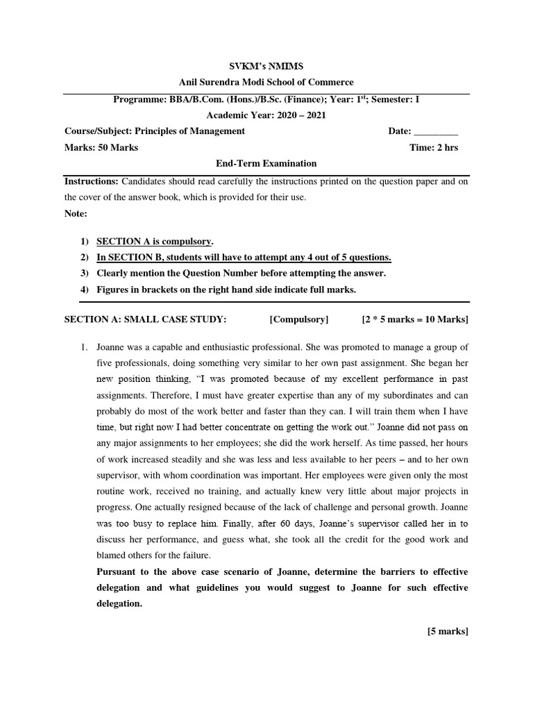 BBA Management Exam: Case Studies & Strategies | PDF | Recruitment ...