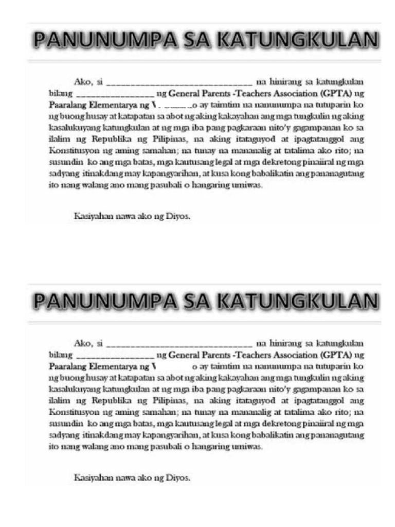 Panunumpa Sa Katungkulan | PDF