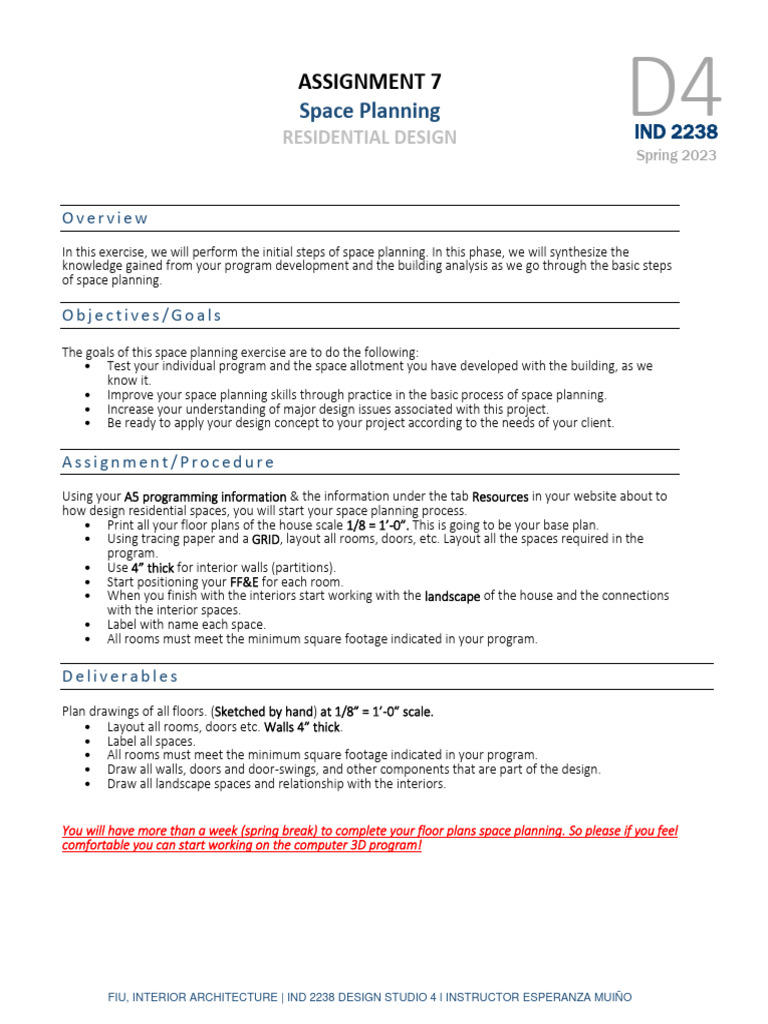 A7 Space Planning | PDF