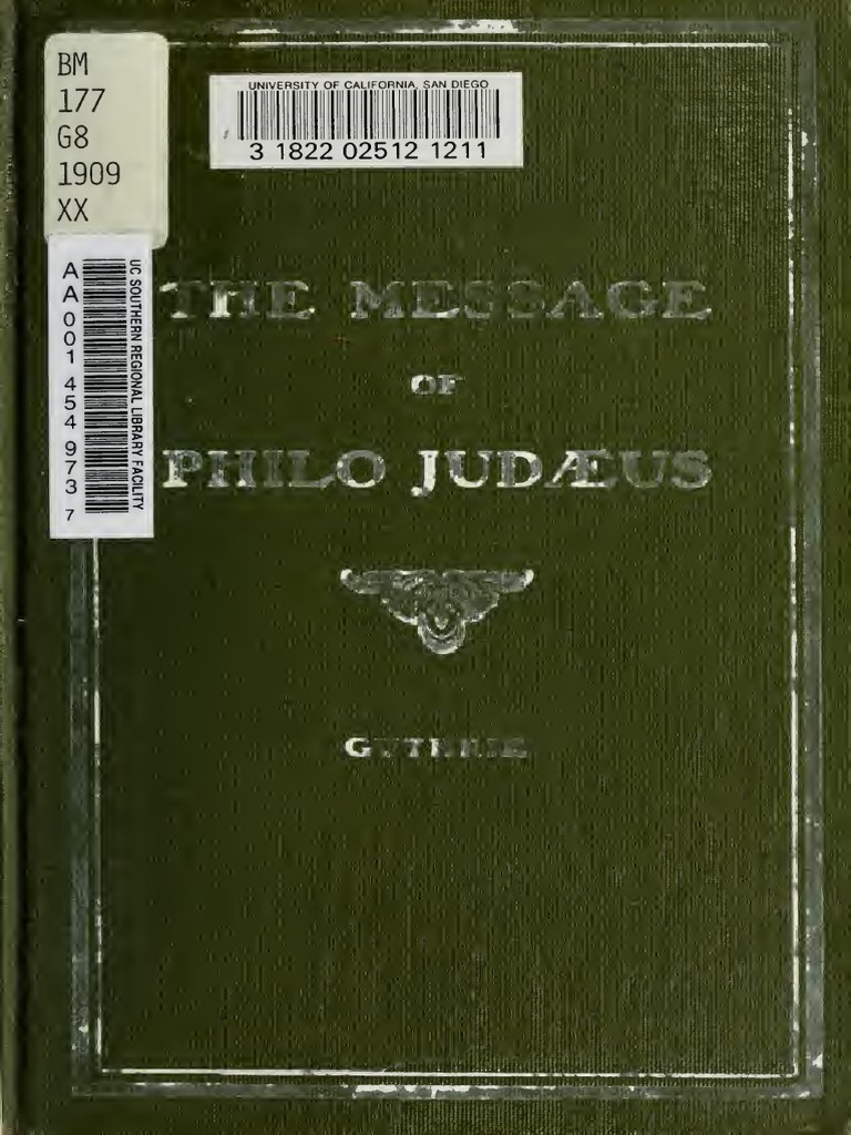 Guthrie. The Message of Philo Judaeus of Alexandria. 1909. | Download ...