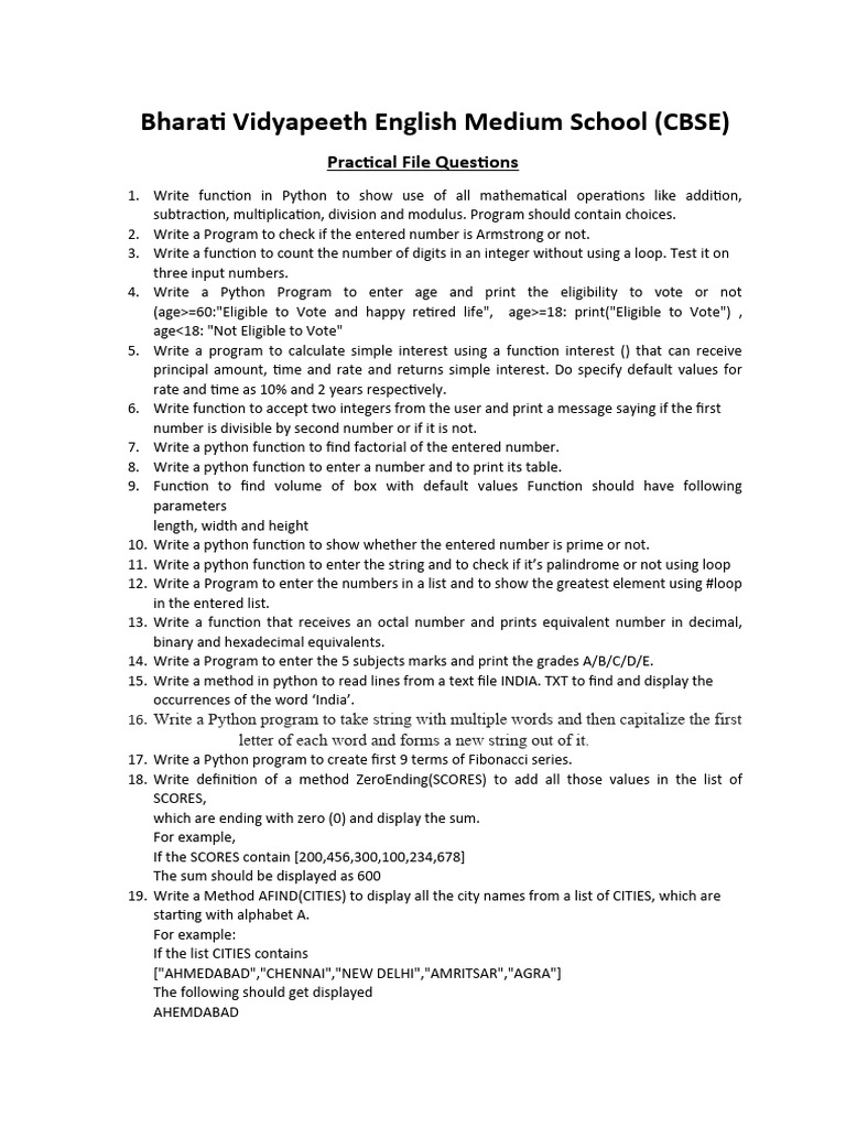 Practical Questions List | PDF | Sql | Databases