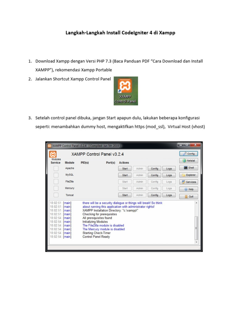 Langkah Install CI4 Di Xampp | PDF